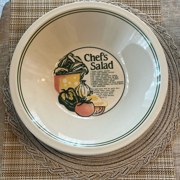 Mount Clemens Pottery | Dining | Vintage Chefs Salad Recipe Bowl By ...